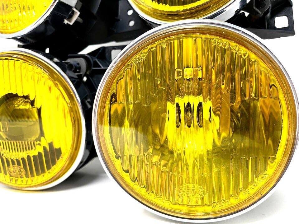 CAtuned Hella Euro Smiley French Yellow Headlights compatible with E30